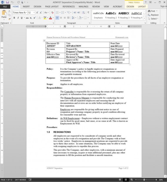 Employee Termination Separation Procedure employee-termination-separation-procedure