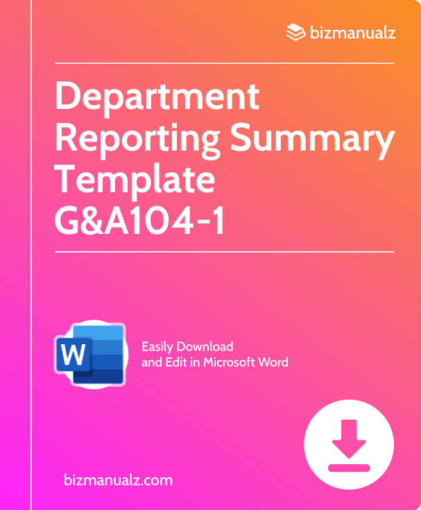 Department Reporting Summary Template Word