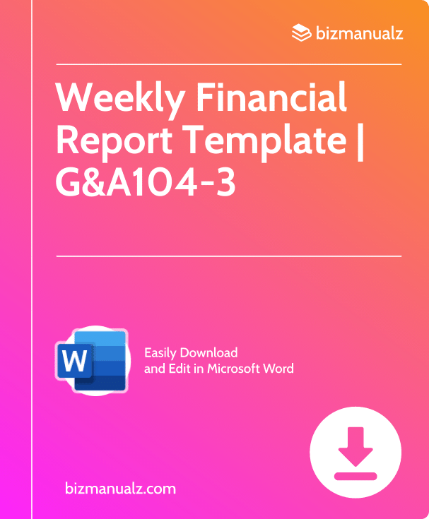 Weekly Financial Report Template Word